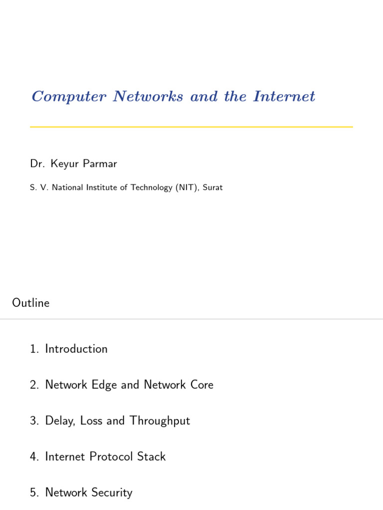 Chapter 1 - Computer Networks and The Internet by Keyur Parmar | PDF | Digital Subscriber Line ...