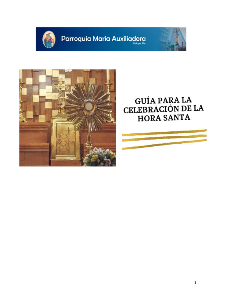Guía Hora Santa | PDF | eucaristía | orador del Señor