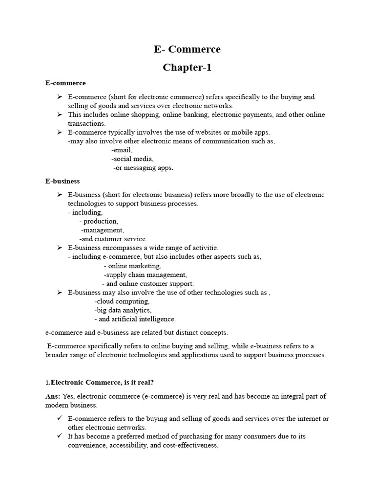 E Commerce Chap 1 | PDF | E Commerce | Electronic Business