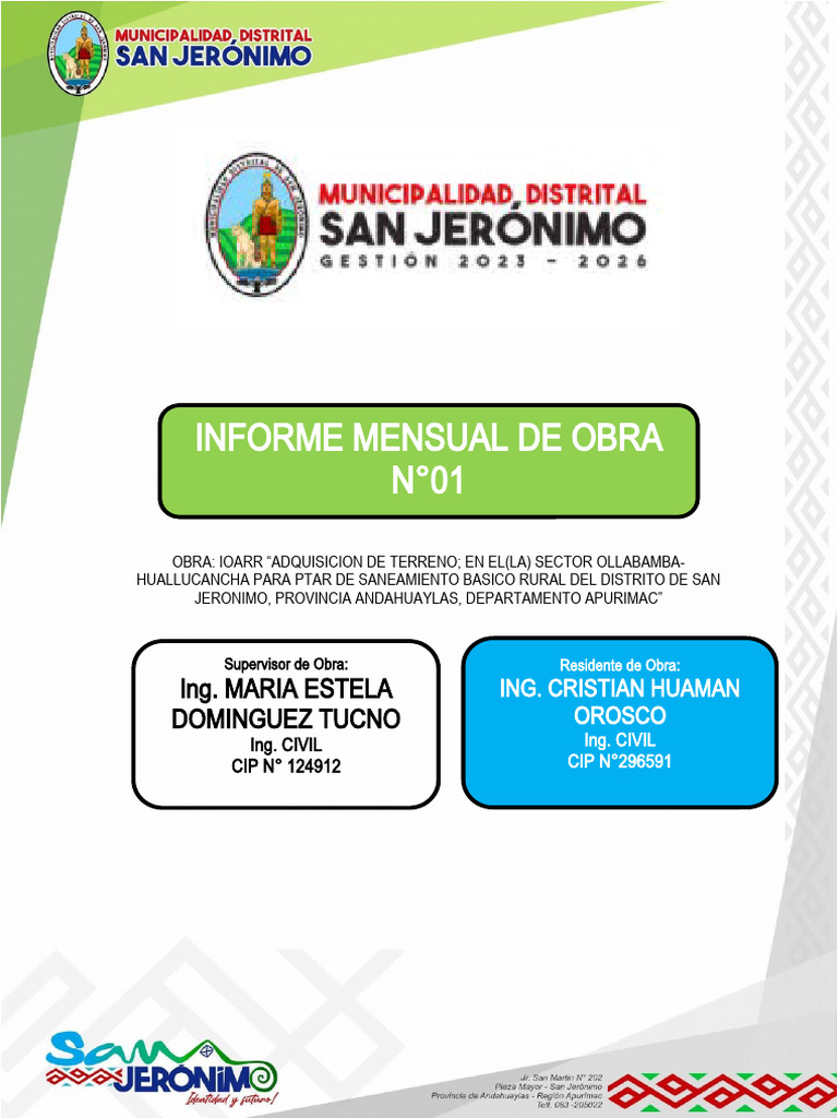 Informe Mensual PTAR San Jerónimo | PDF | Negocios | Ciencia y matemáticas