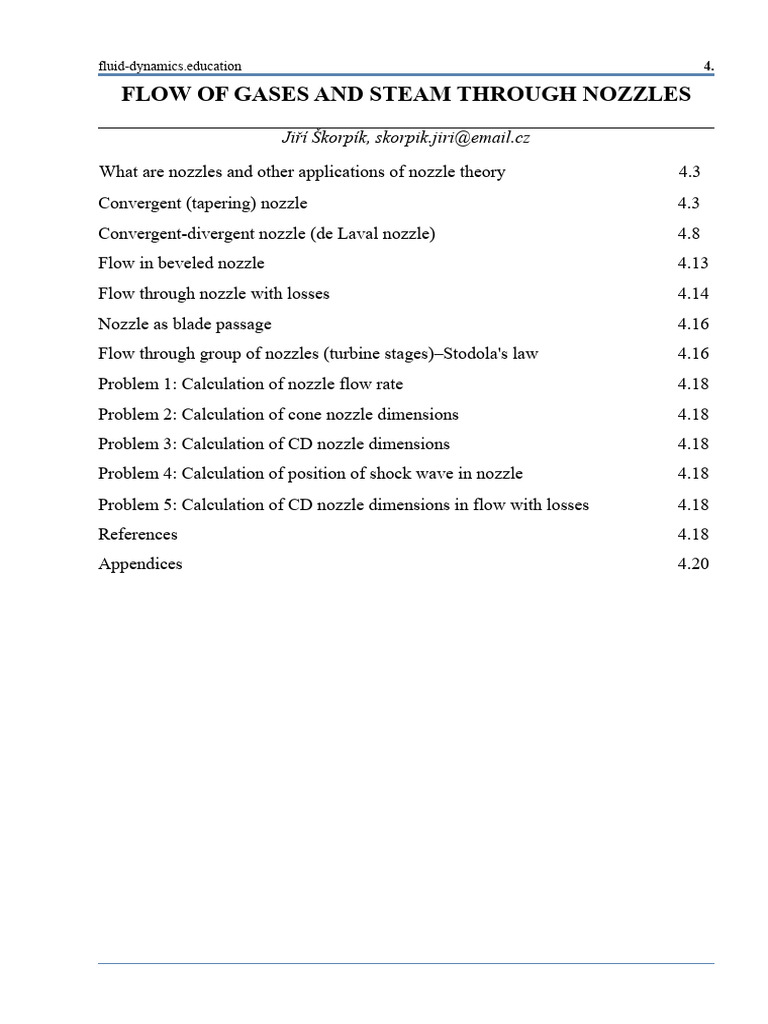 Flow of Gases and Steam Through Nozzles | PDF