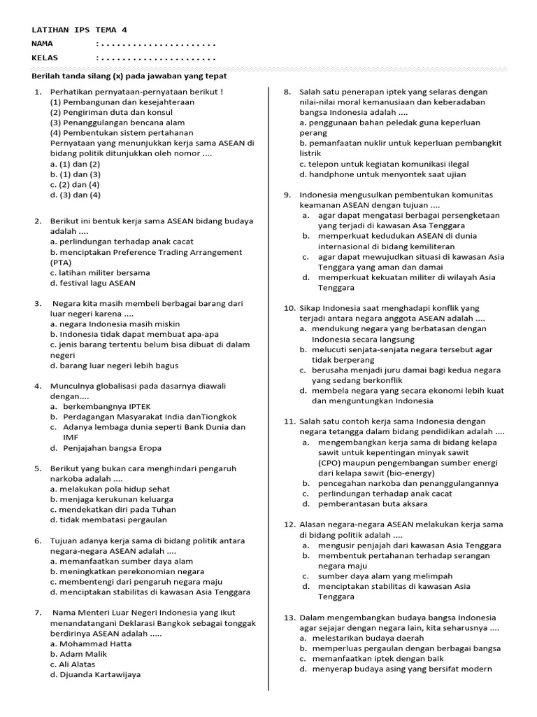 Latihan Ips Tema 4 | PDF