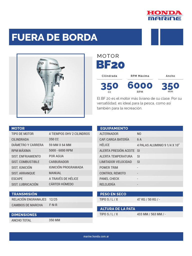 Manual Motor Honda bf20 | PDF