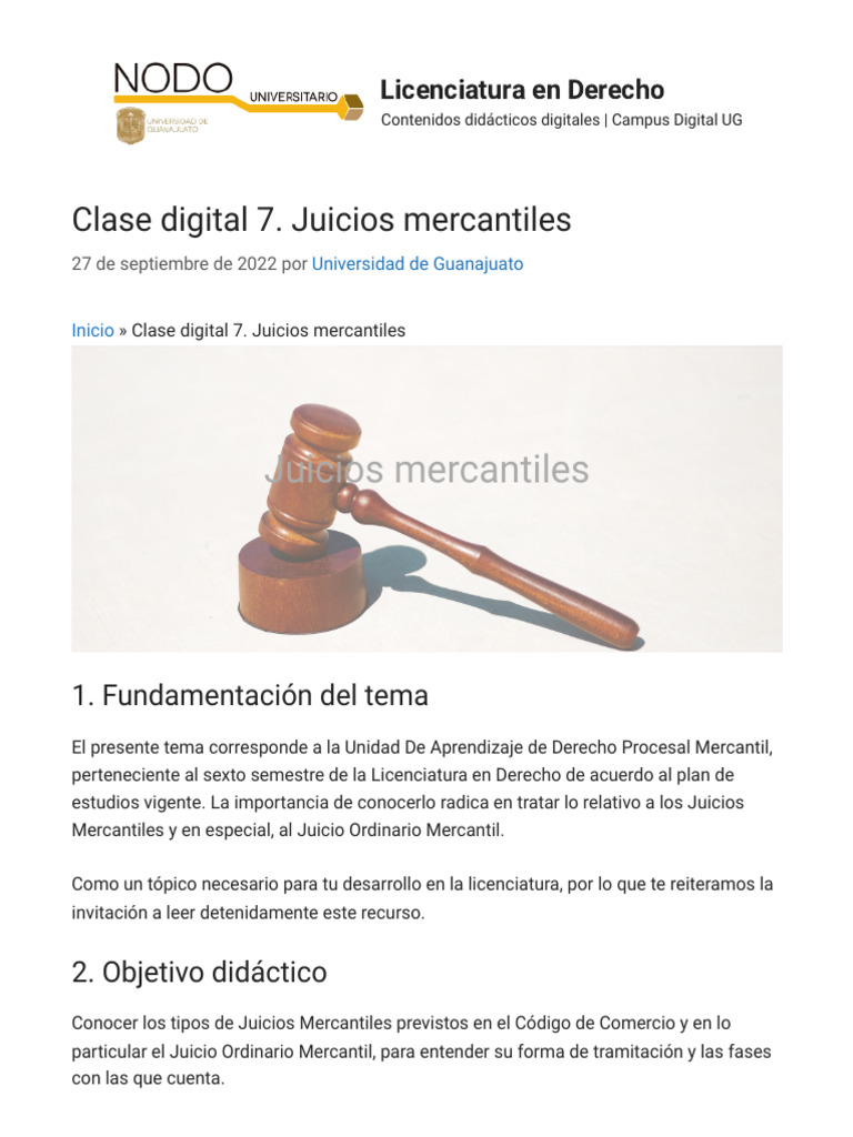 Clase Digital 7. Juicios Mercantiles - Licenciatura en Derecho | PDF ... Clase Digital 7. Juicios Mercantiles - Licenciatura en Derecho | PDF ...