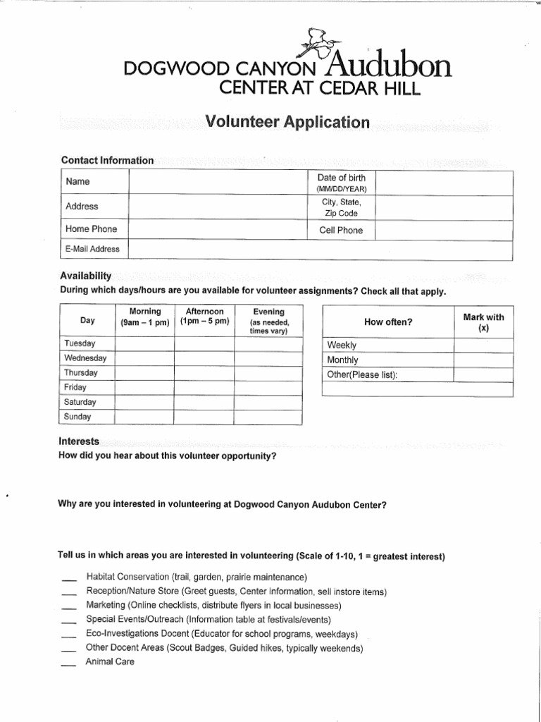 Volunteer Application | PDF