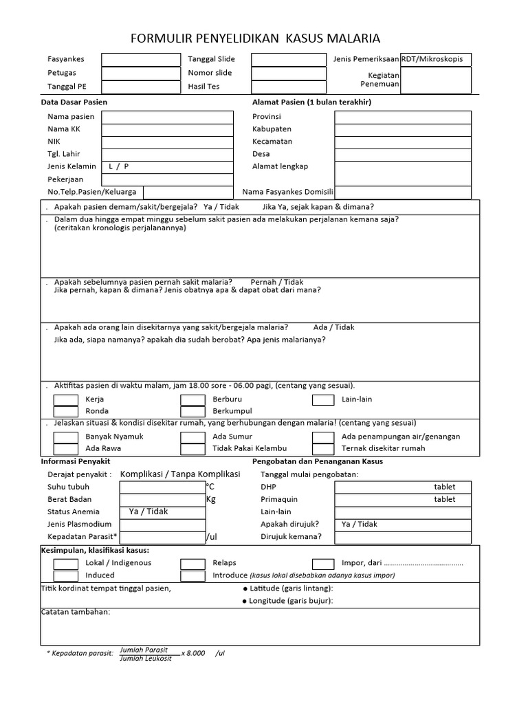 2.b Formulir PE Survey Kontak Dan Survey Jentik | PDF