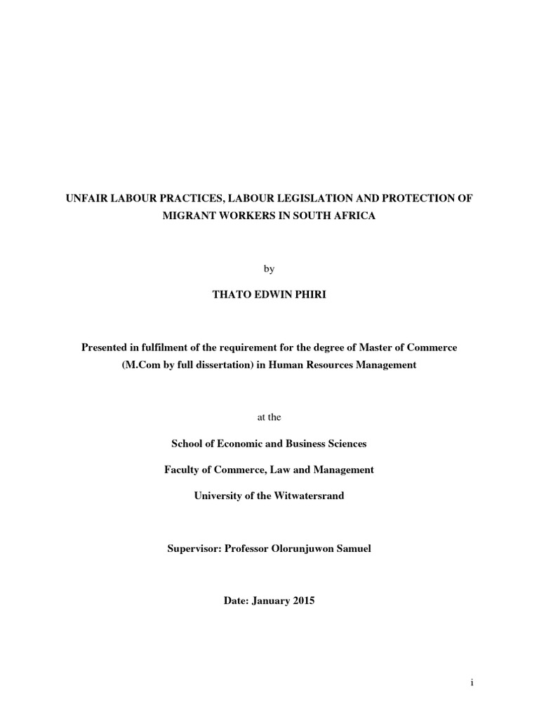 Unfair Labour Practices in South Africa | PDF | Labour Law | Employment