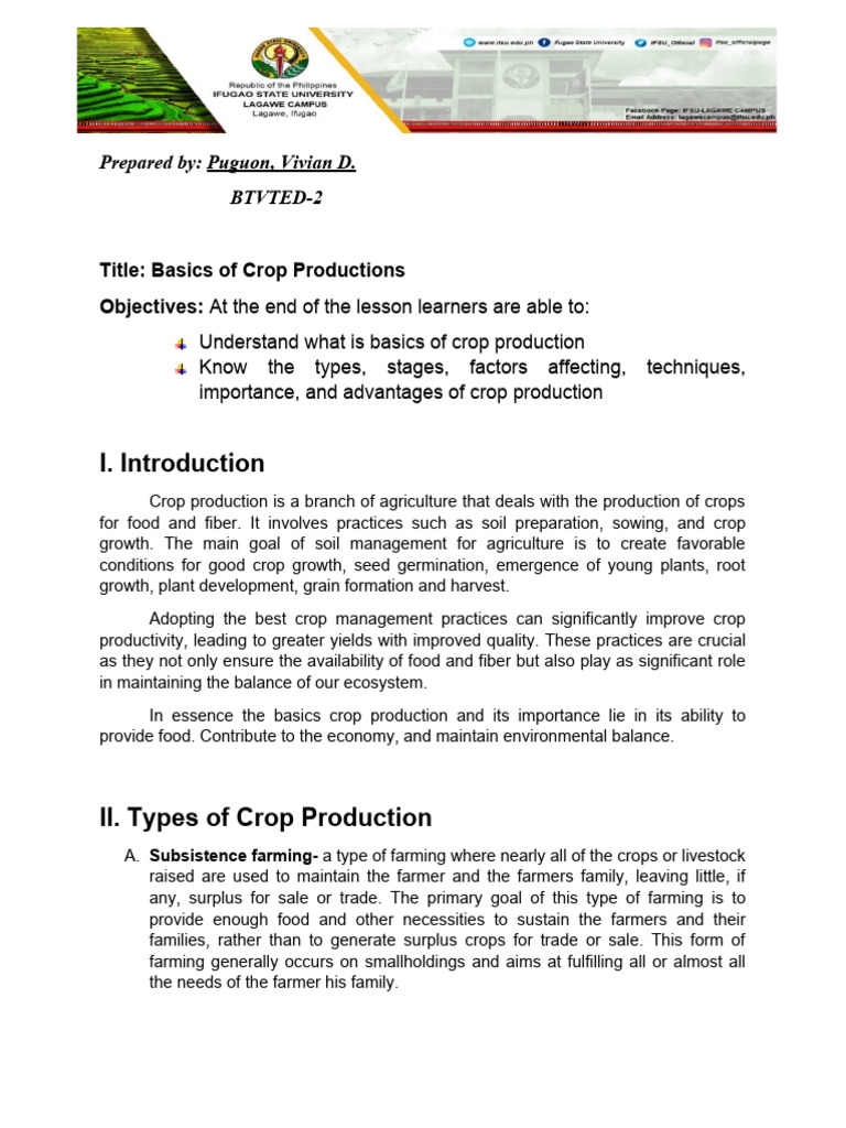Fundamentals of Crop Production Guide | PDF | Agriculture | Sustainable ...