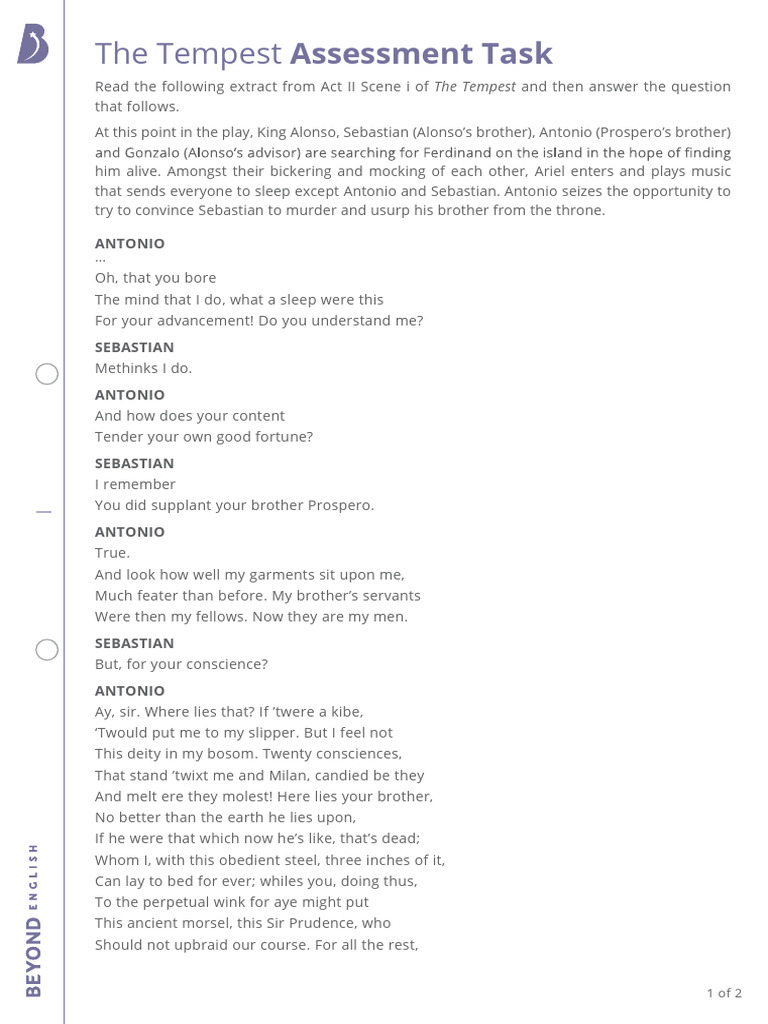 Tempest Assessment | PDF | The Tempest