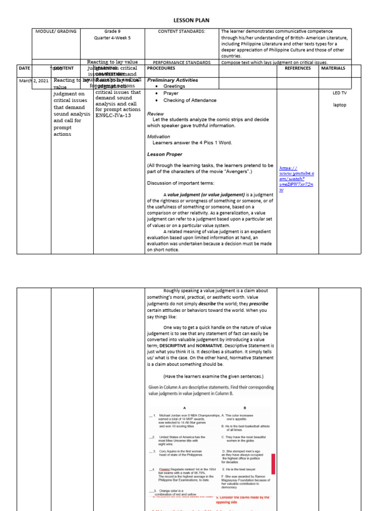 Cot 2 DLL Sy 2021-2022 | PDF | Learning | Cognitive Science