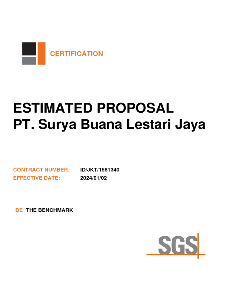 Estimated Proposal PT Surya Buana Lestari Jaya (22000+HACCP) | PDF ...