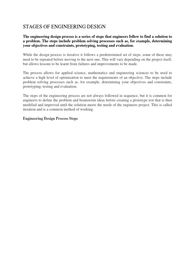 Stages of Engineering Design | Download Free PDF | Engineering Design ...