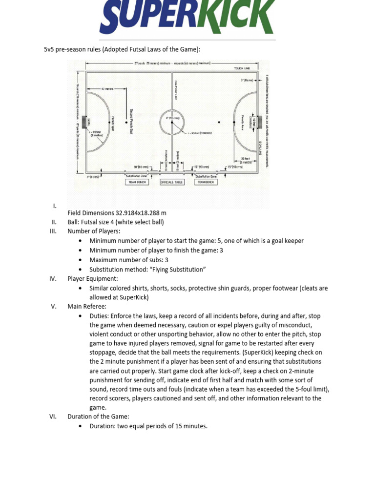 Futsal - Laws of The Game | PDF | Athletic Sports | Sports Rules And Regulations