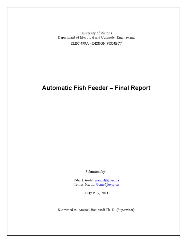 Automatic Fish Feeder | PDF | Pic Microcontroller | Microcontroller