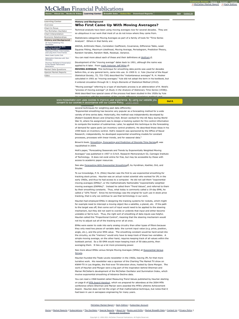 History of Moving Averages | PDF | Time Series | Forecasting