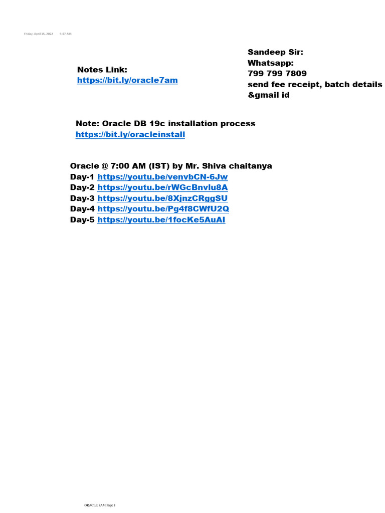 Oracle 7am Pdf Sql Relational Database