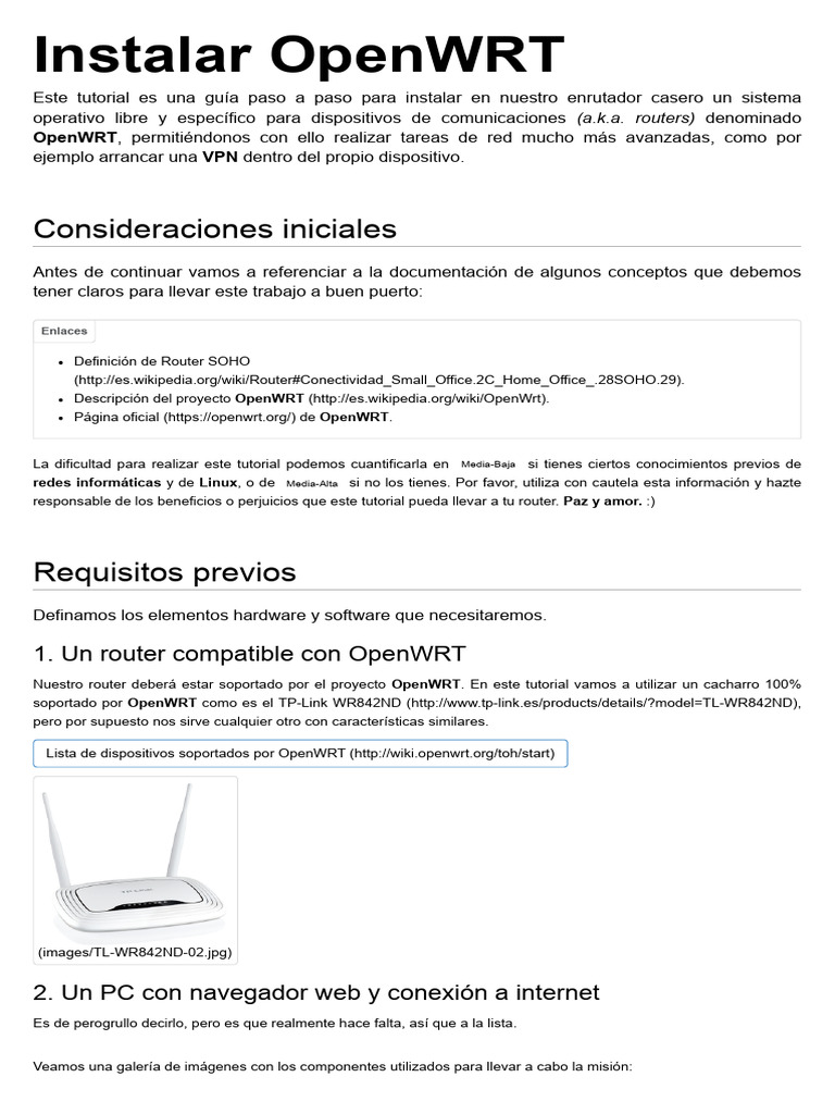 Instalación de OpenWRT en Nuestro Router Casero | Descargar gratis PDF ...