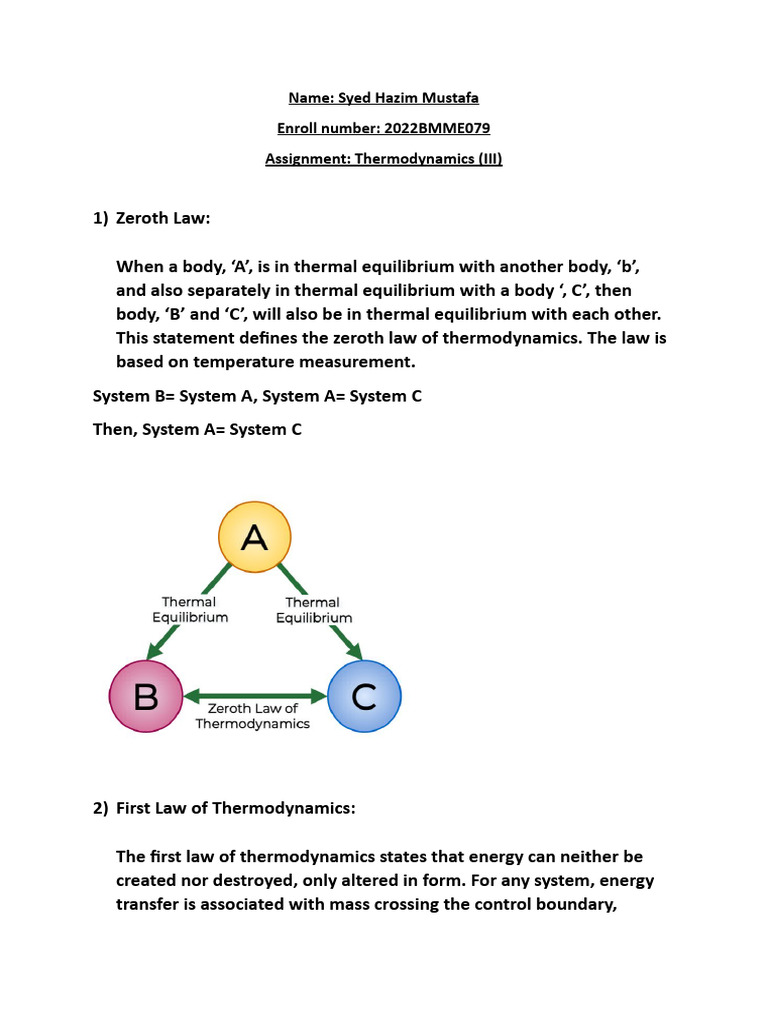 Thermodynamics Assignment 3 | PDF | Gibbs Free Energy | Heat