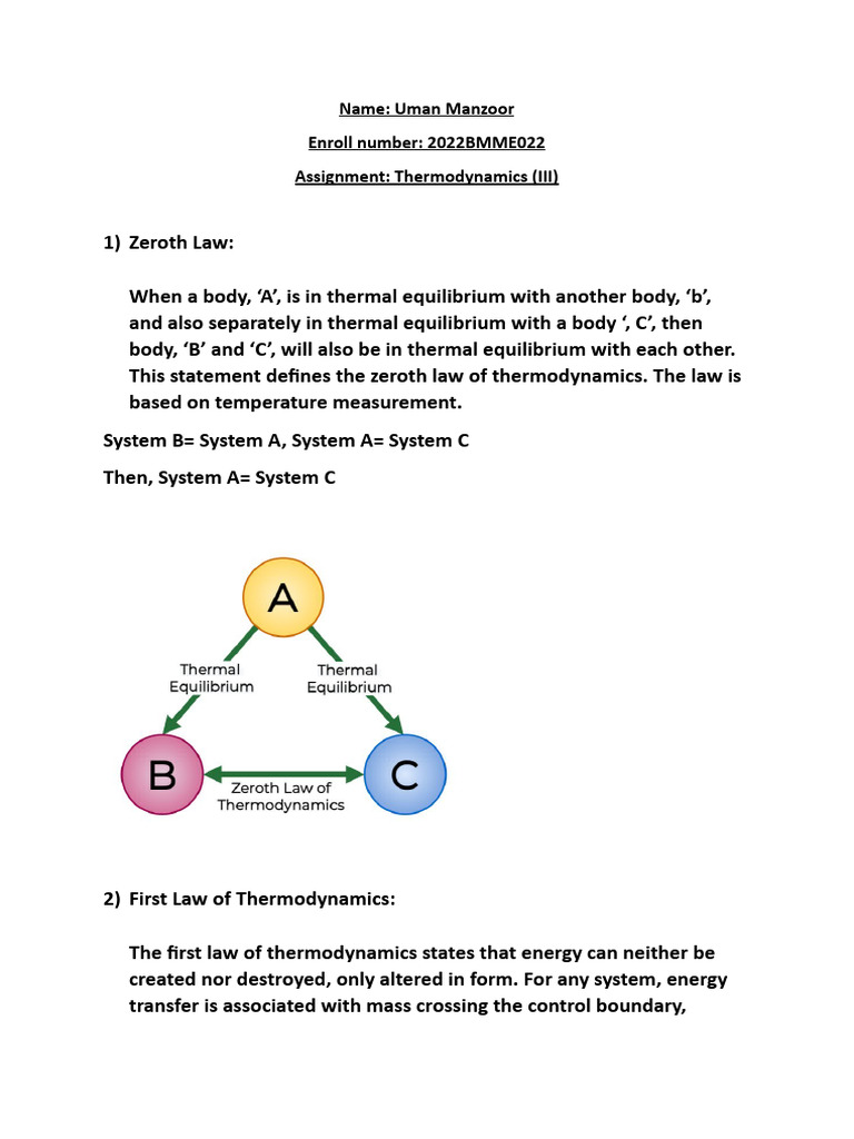 Assignment (3) Thermo | PDF | Gibbs Free Energy | Heat