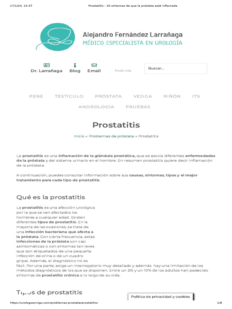 Prostatitis - 10 Síntomas de Que La Próstata Está Inflamada | PDF ...