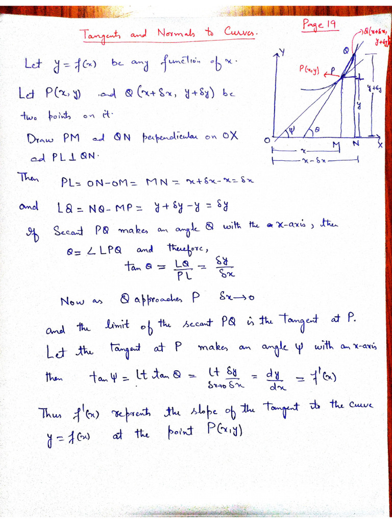 Tangent and Normal | PDF