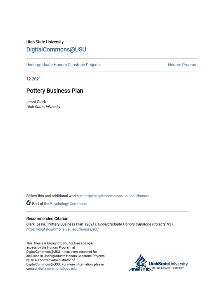 Pottery Business Plan | PDF | Pottery | Tableware