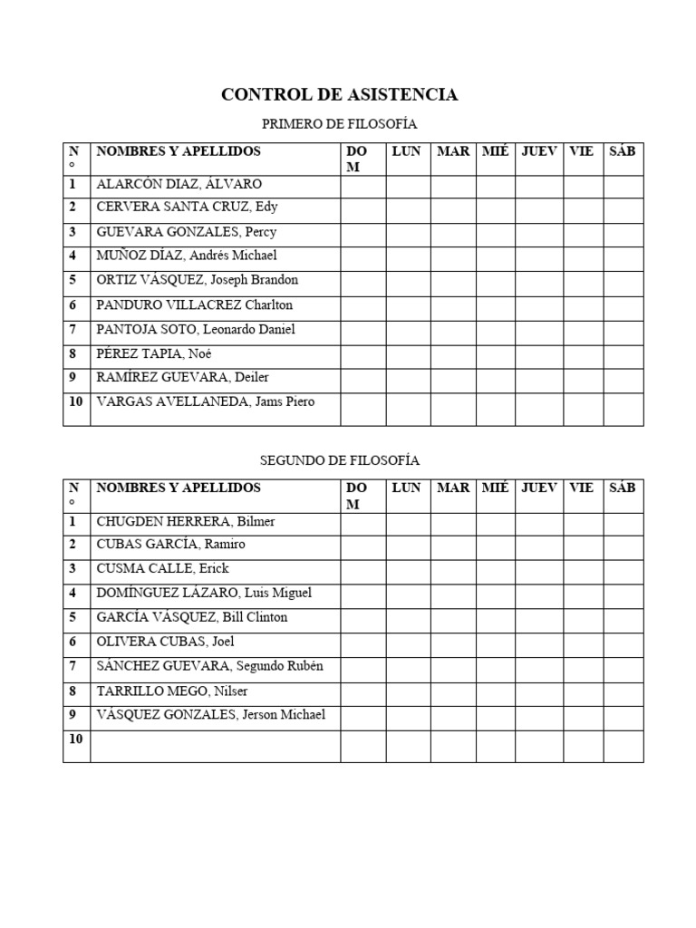 Control de Asistencia | PDF