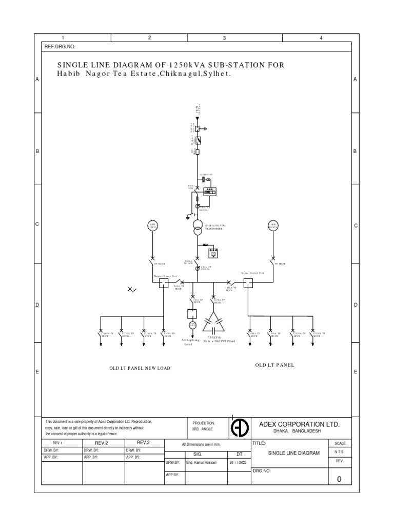 Single Line Diagram for 1250kVA Substation | PDF