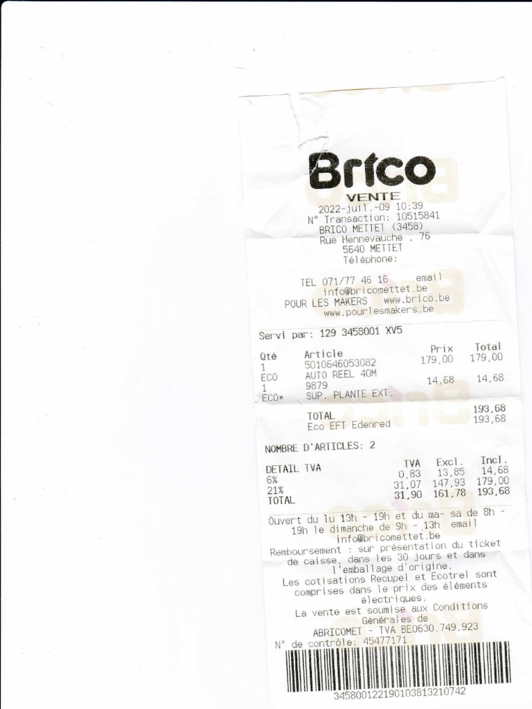 Ticket Achat Devidoir Hazelock | PDF