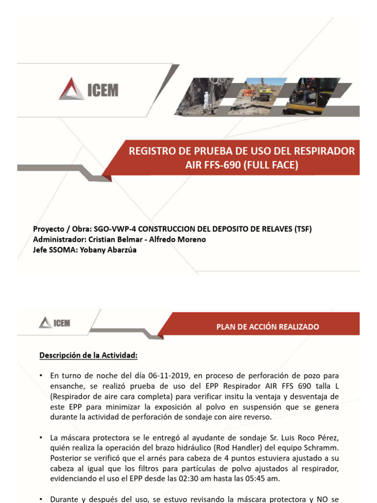 Registro Prueba EPP__Respirador AIR FFS 690_Full Face | PDF