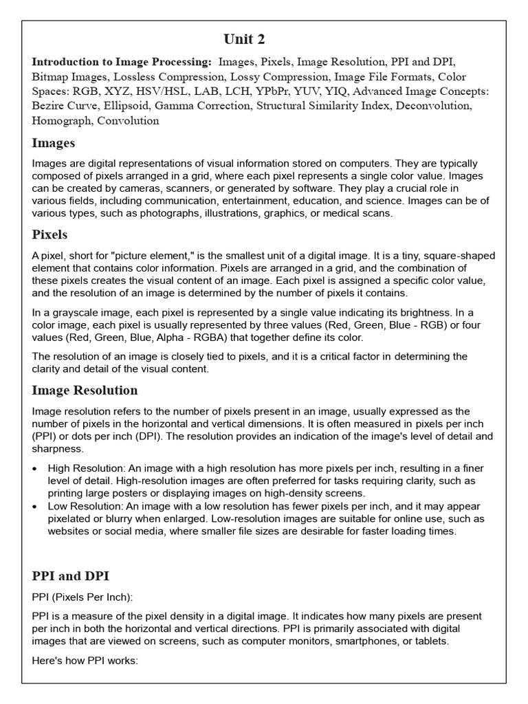 AI For IA Unit 2 | PDF | Data Compression | Pixel