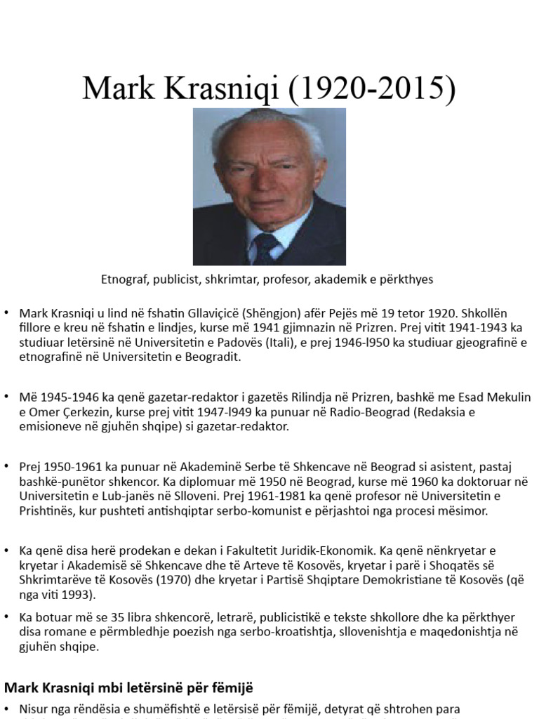Mark Krasniqi (1920-2015) | PDF
