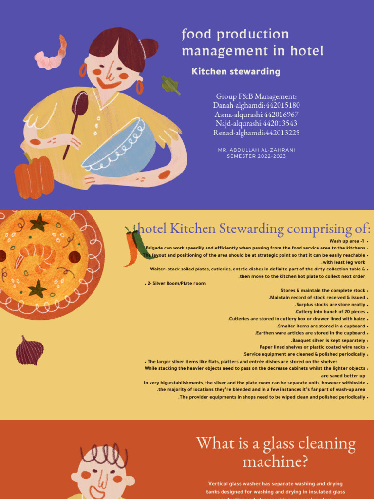 Food Production Management in Hotel: Kitchen Stewarding | Download Free ...