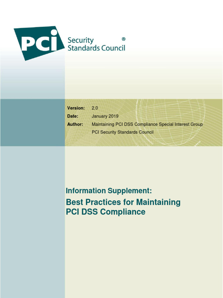 PCI DSS V2.0 Best Practices For Maintaining PCI DSS Compliance | PDF ...