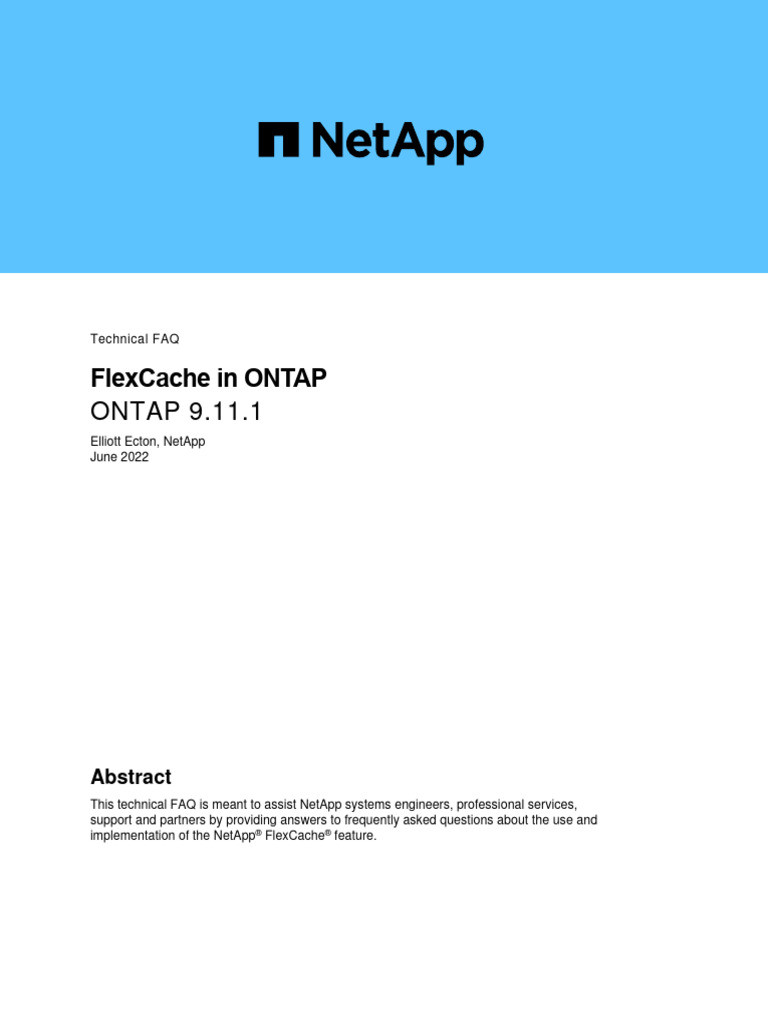 FlexCache Technical FAQ | PDF | Information Science | Software