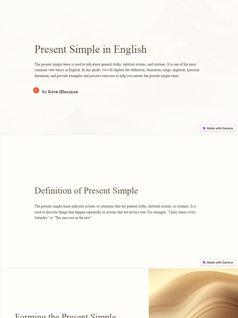 Present Simple in English | PDF | Grammatical Tense | Verb