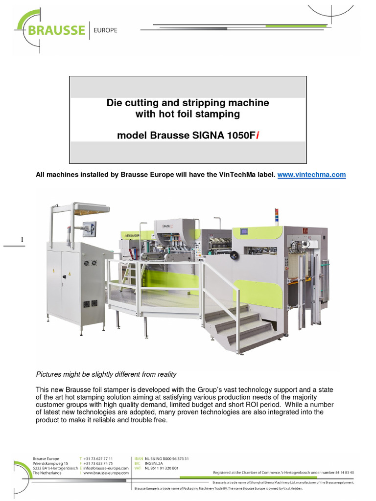 Brausse SIGNA 1050Fi Die Cutter Overview | PDF | Electric Motor | Machines