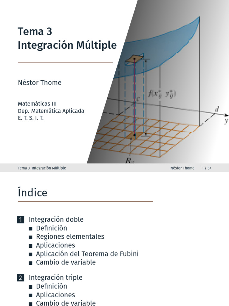 Tema 3 Integración Múltiple | PDF | Integral | Zona