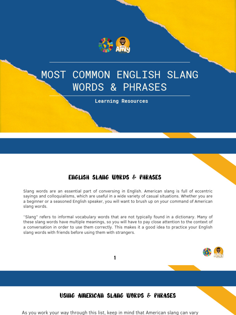 American Slang Words | PDF | English Language | Slang