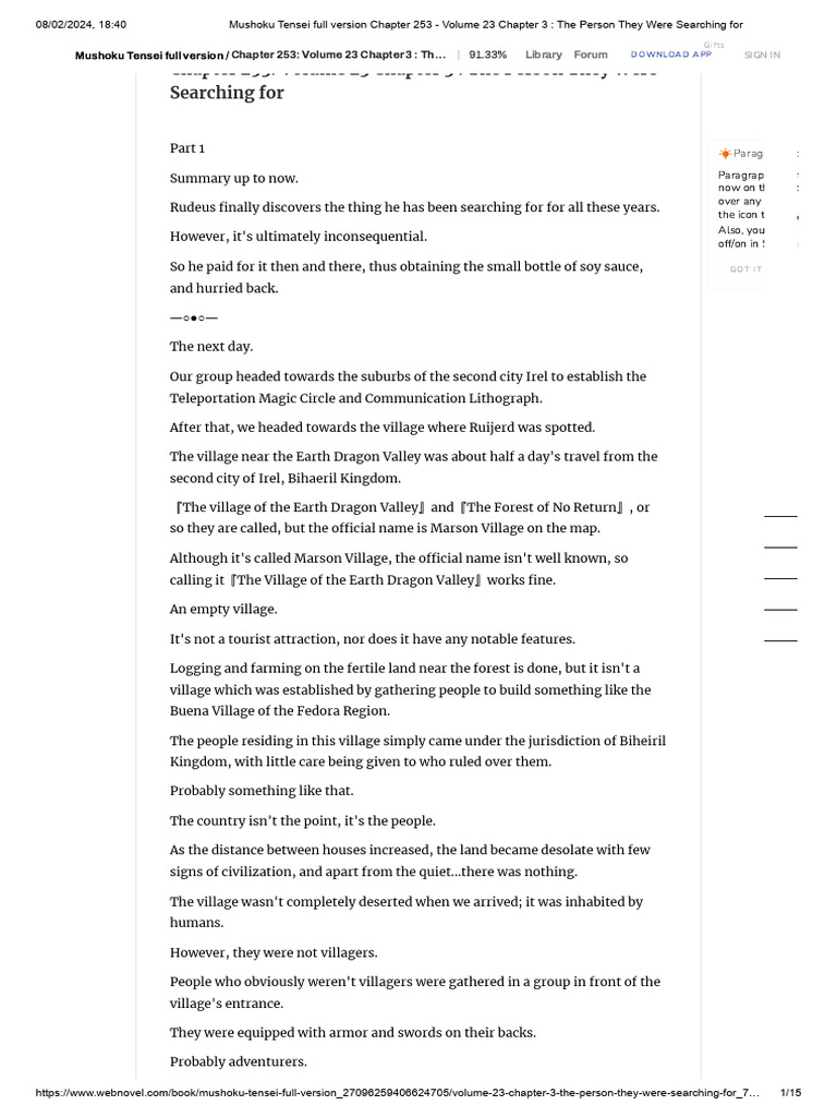 Volume 23 Chapter 3 - The Person They Were Searching For | PDF