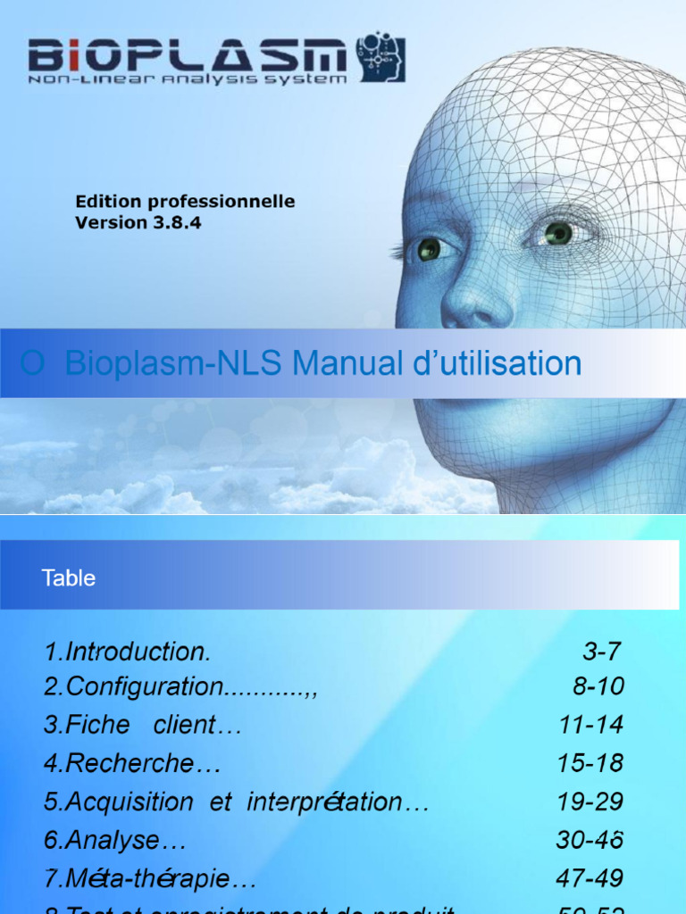 Edition Professionnelle Version O Bioplasm-NLS Manual D Utilisation | PDF