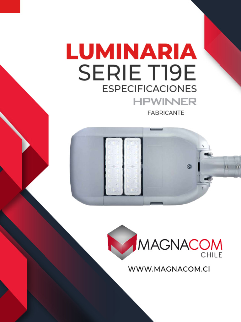 Luminaria LED T19E: Especificaciones y Ventajas | PDF | Encendiendo | Diodo emisor de luz