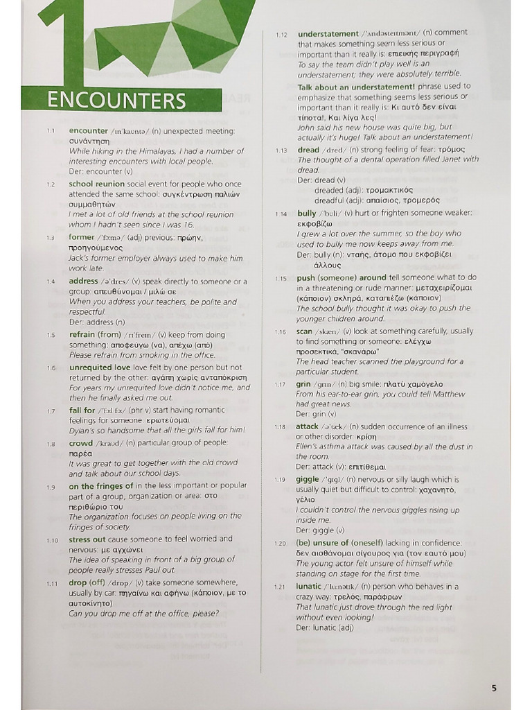 Vocabulary Unit 1 | PDF