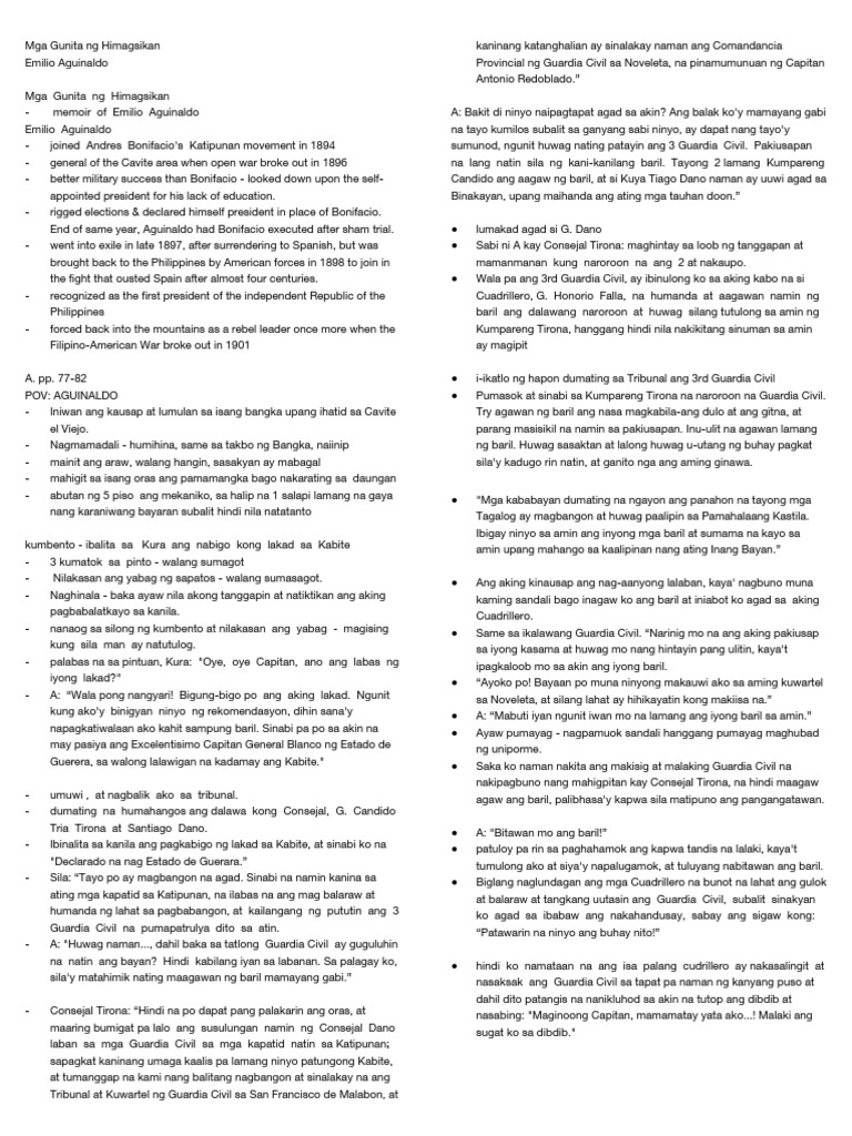 Mga Gunita NG Himagsikan | PDF Mga Gunita NG Himagsikan | PDF