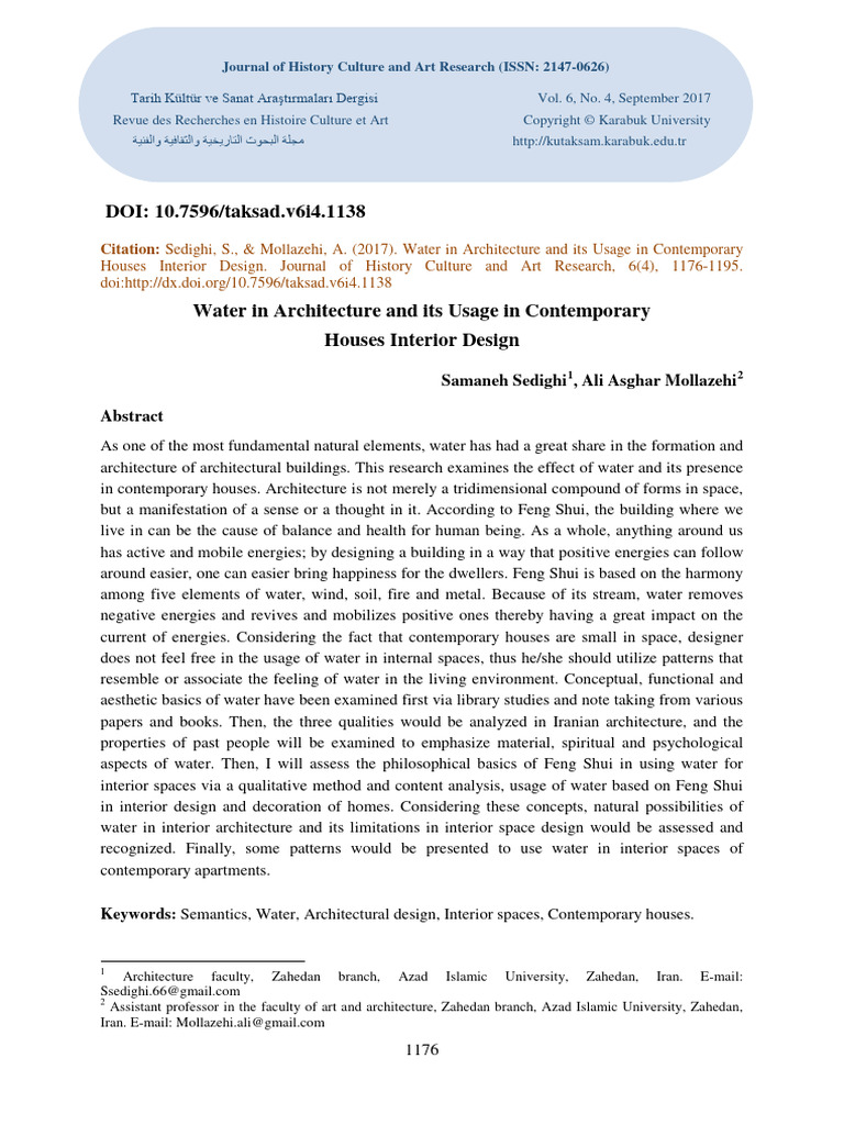 Water in Architecture and Its Usage in C | PDF | Perception | Water