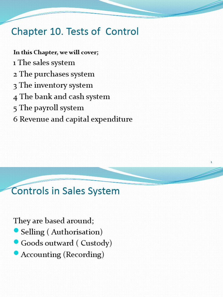 Chapter 10. Tests of Controls | PDF | Cheque | Payroll