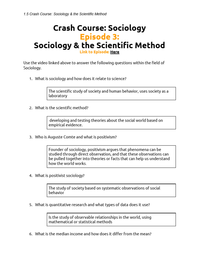 Sociology & Scientific Method Guide | PDF | Quantitative Research ...