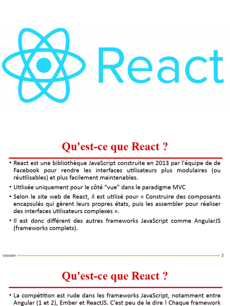 Introduction à React et ses Composants | PDF | Informatique | Ingénierie informatique