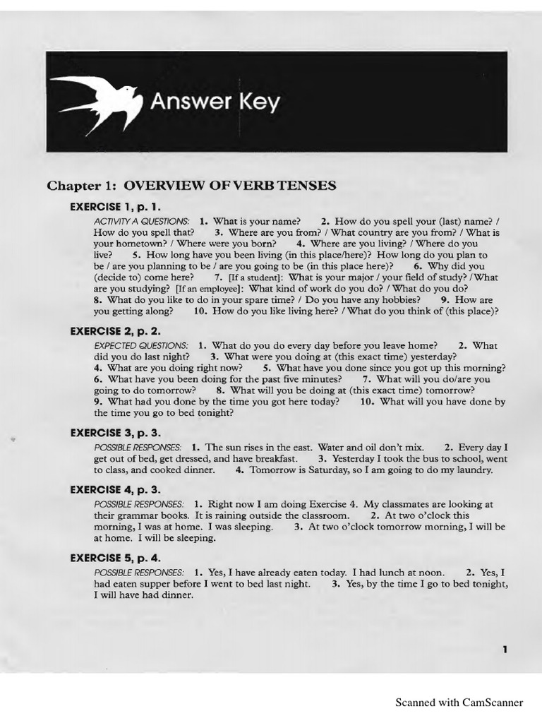 English Grammar Answer Key | PDF