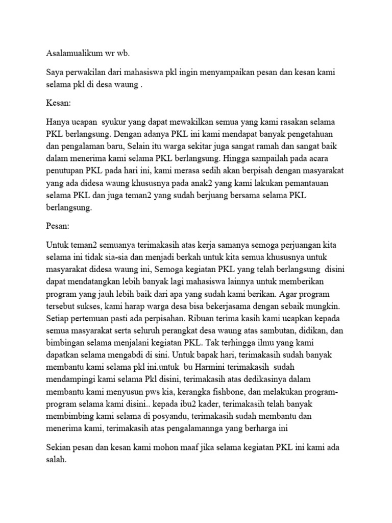 KKN Pesan Dan Kesan | PDF